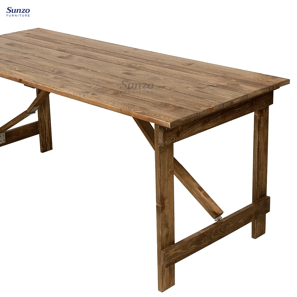 Rustic Wood Folding Dining Farm Table - Perfect for Home