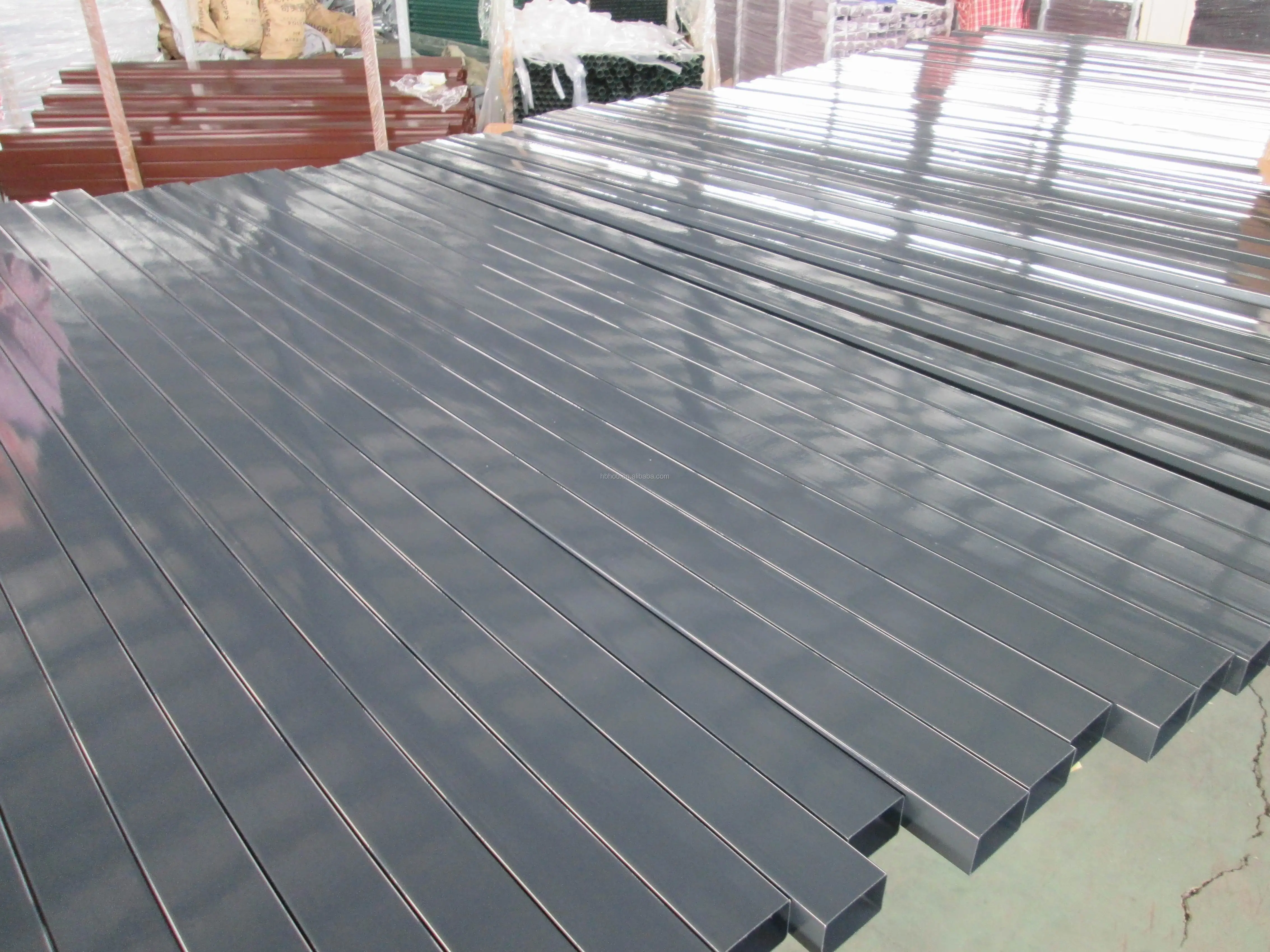 Powder Coated Square Tube Fence Post - Durable & Easy Assembly