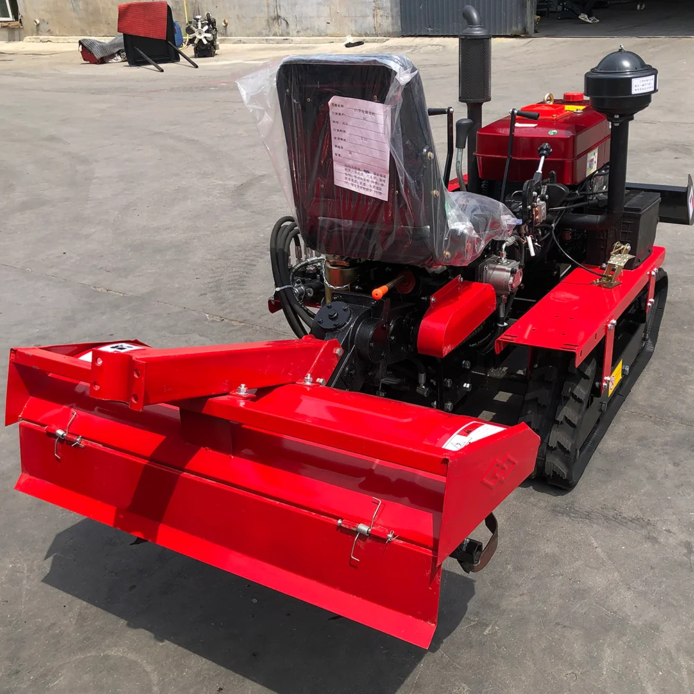25HP Small Crawler Tractor with Rotary Tiller for Agriculture ...