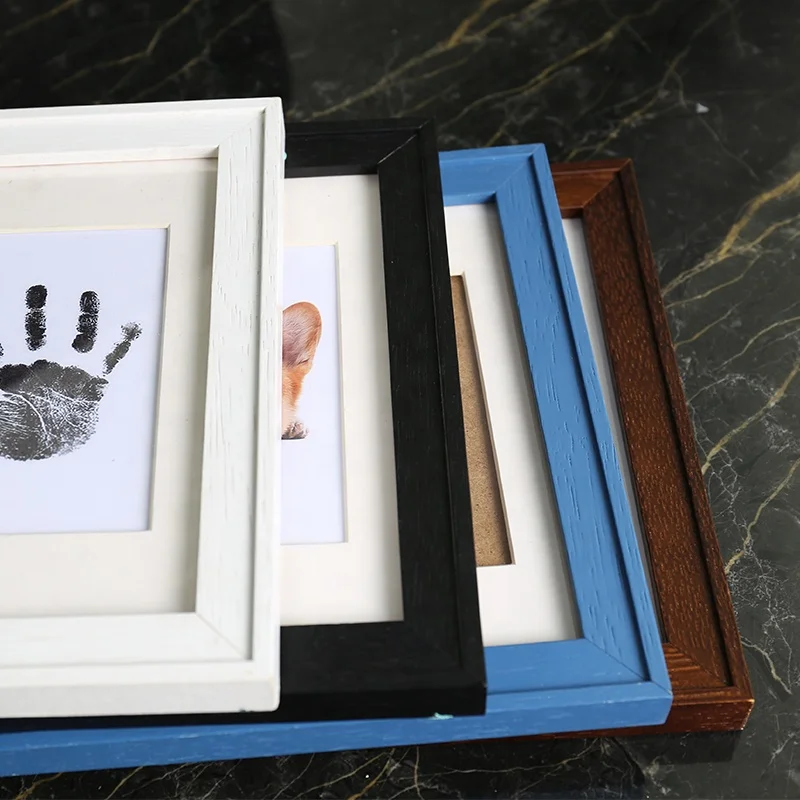 Wood Handprint Baby Footprint Frame And Photo Frame Kit My First Year ...
