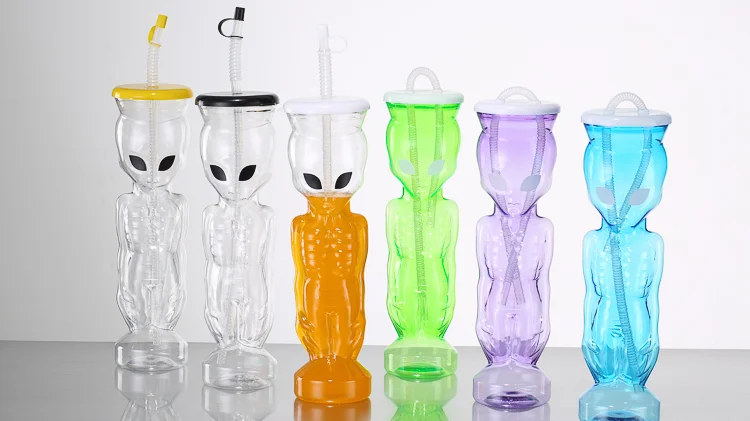 850ml Plastic Alien Party Cup Surreal Sci-fi Punk Smoothie Bottle ...