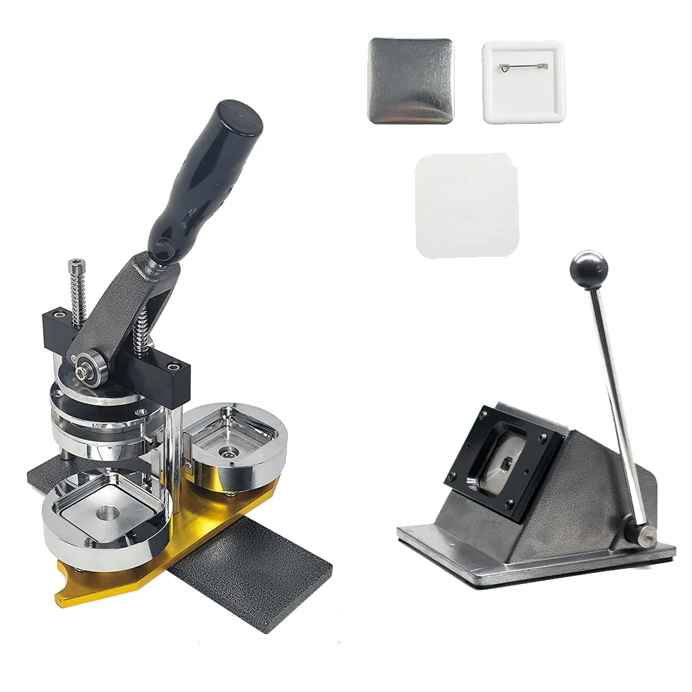 55*55mm Square Shape Button Maker Machine with Cutter