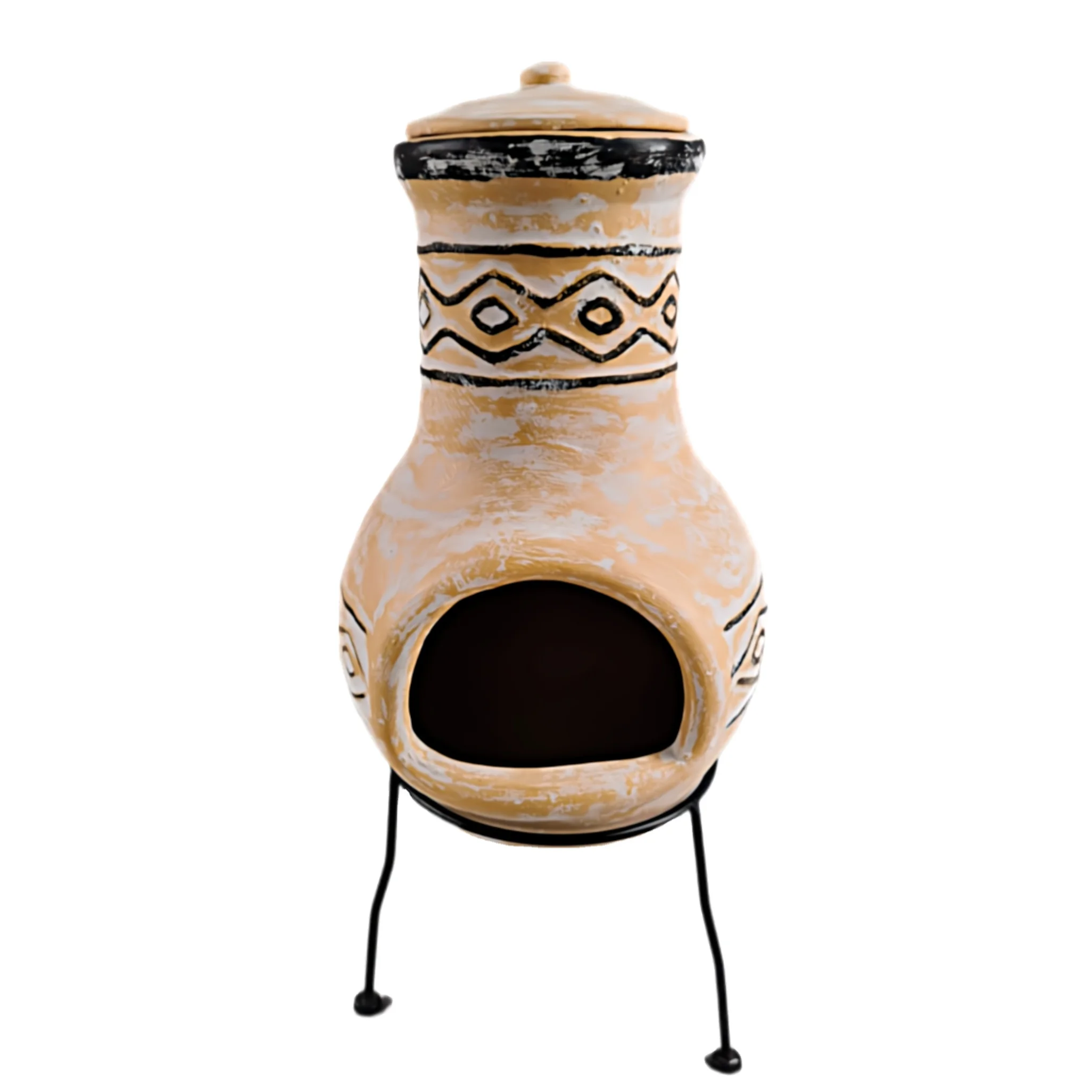 Authentic Mexican Design Terracotta Clay Chiminea