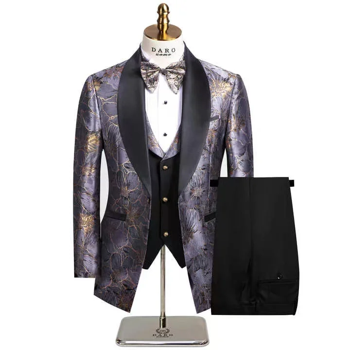 European American Style Men's Light Business Embroidery Elegant Outfits ...