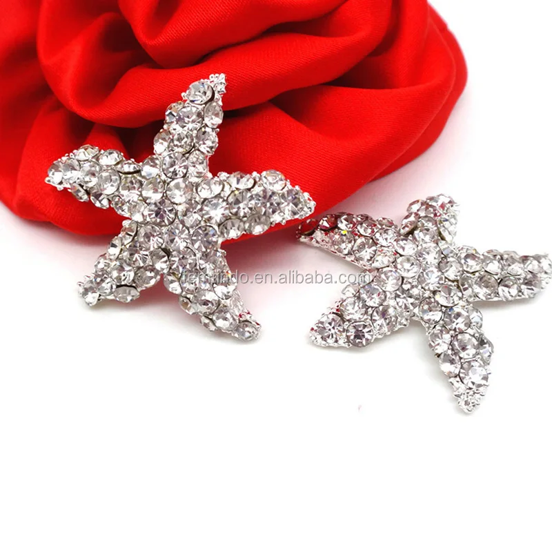 30mm Rhinestone Starfish Embellishment - Wholesale Available