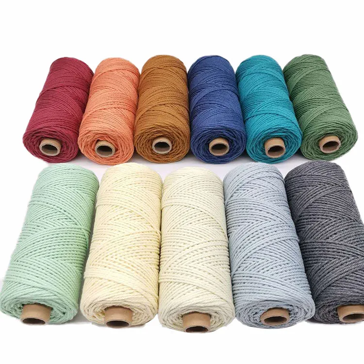 Top Quality Colorful 3mm Cotton Macrame String Cord