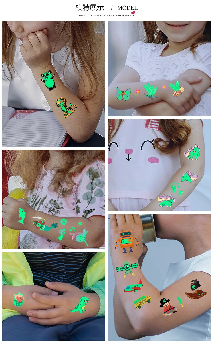YH Waterproof Luminous Glow in the Dark Temporary Tattoos