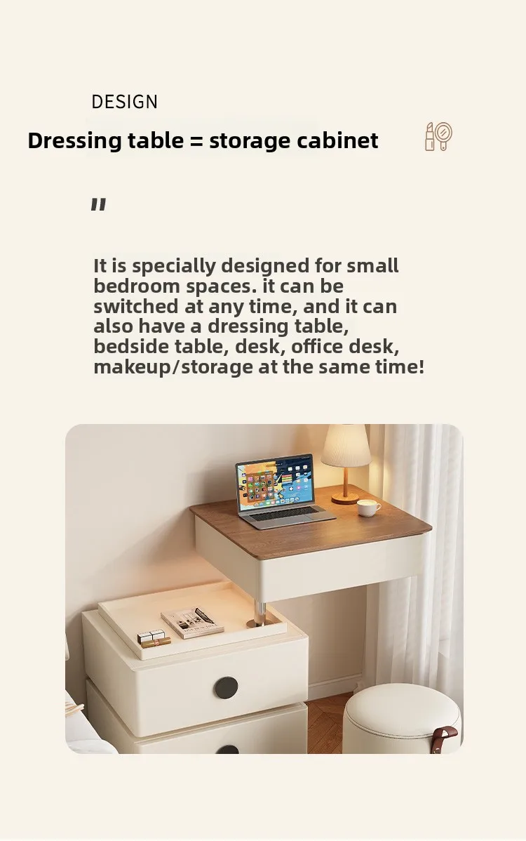 Mini Apartment Modern Pine Solid Wood Movable Storage Lifting Bedside ...