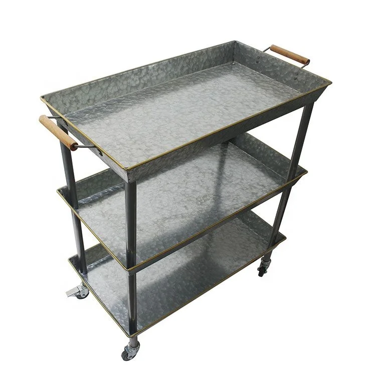 3-tier Wholesales Home Kitchen Metal Tray Rolling Storage Utility Cart ...