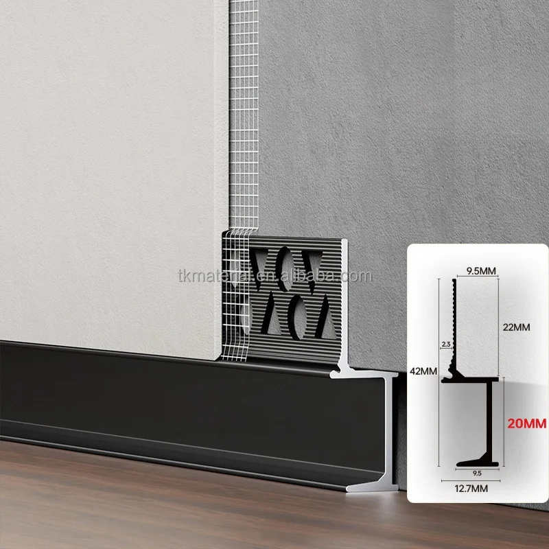 TK Minimalist Style Aluminium Baseboard for Modern Spaces