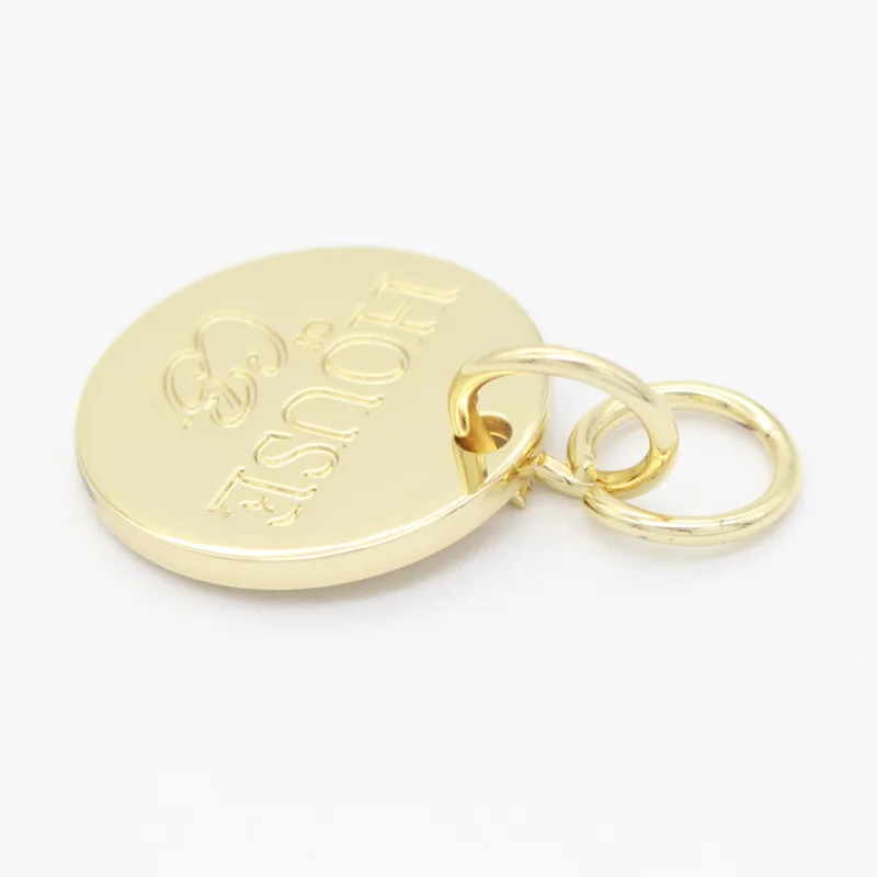 Personalized Round Tag Logo Engraved Zinc Alloy Accessories