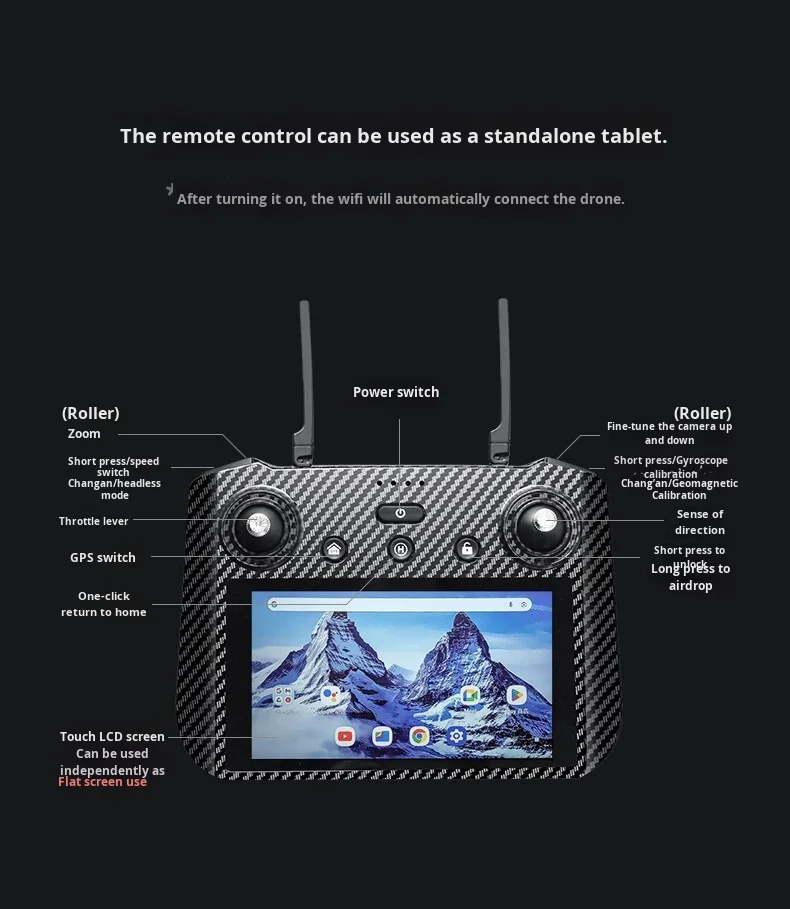 AE86promaX Beginner-Friendly Display Remote Control Drone Three-Axis ...