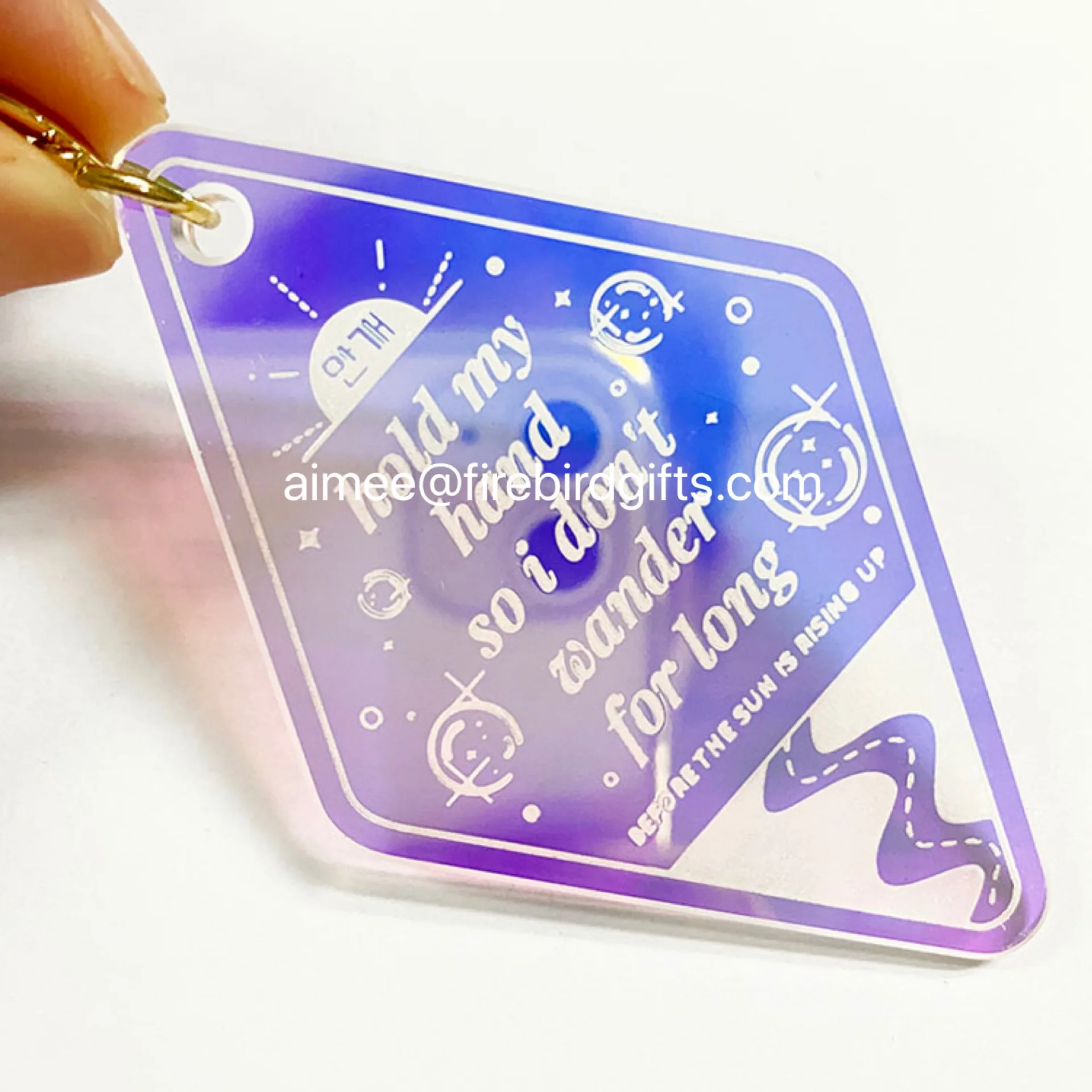 Custom Rainbow Holographic Keychains - Promotional Gifts