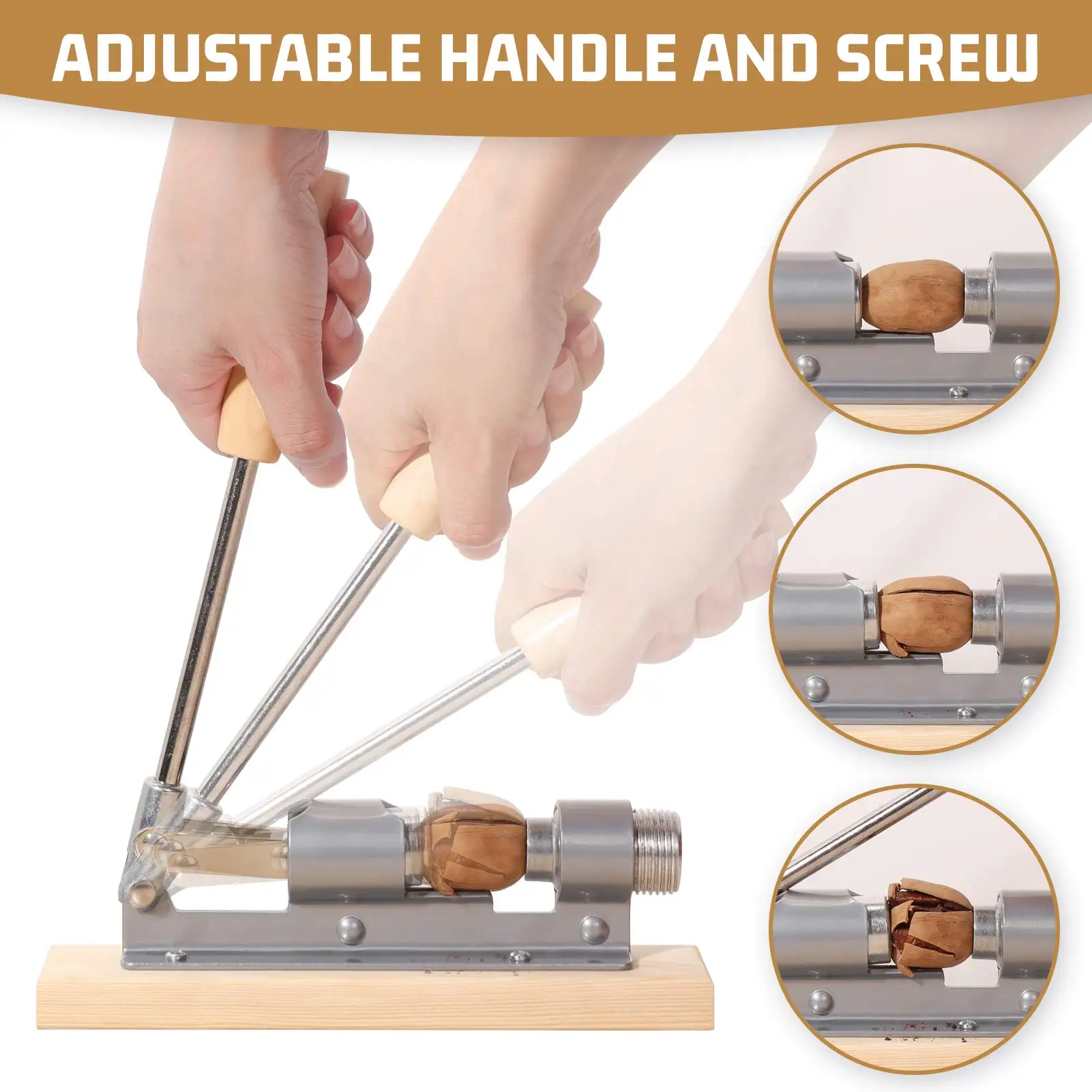 Manual Stainless Steel Nut Cracker Mechanical Sheller Walnut Nutcracker ...