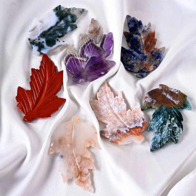 Wholesale Hand Carving Natural Crystal Leafs Polished Leaves Carving ...
