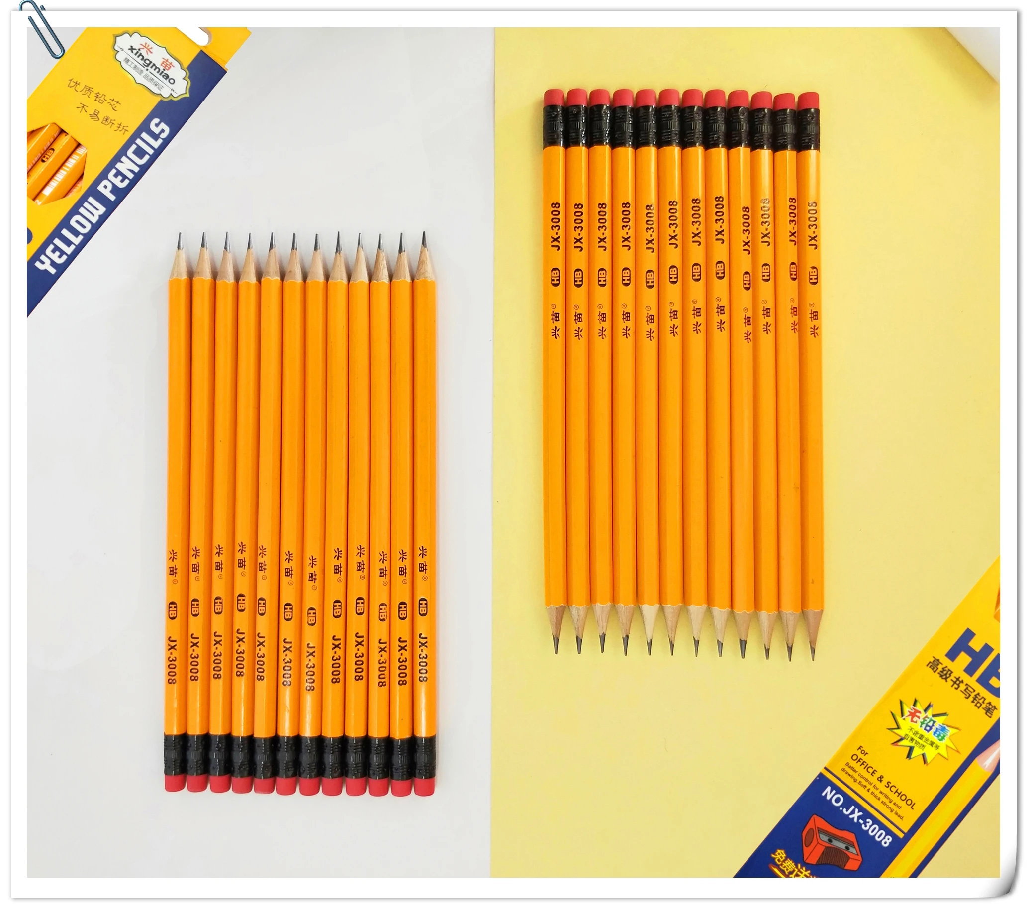 Hb Pencil With Eraser And Sharpener Standard Pencils Wooden Pencil Soft ...