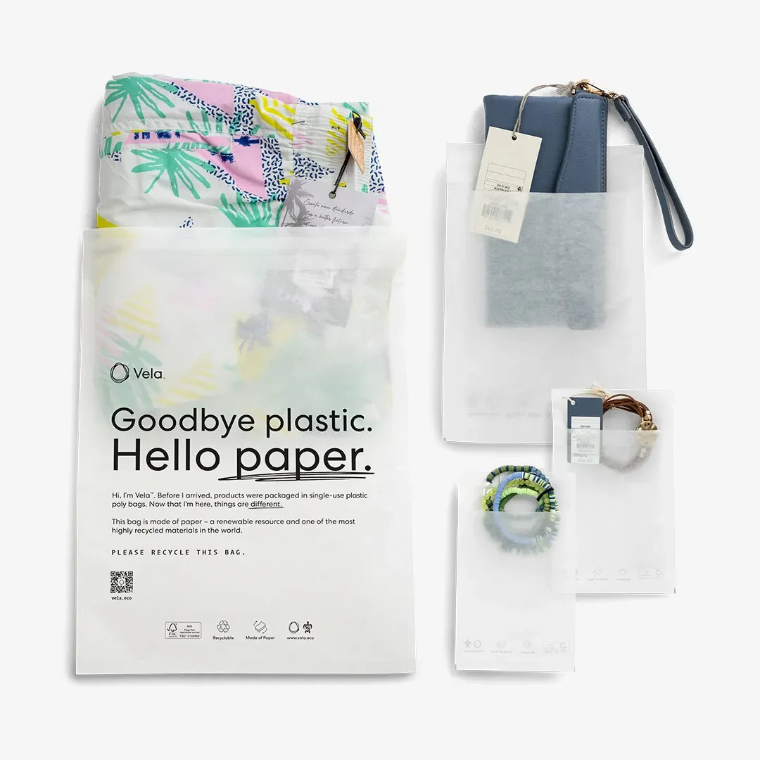 Custom Printed Paper Bags Recycled Self Adhesive Sealed Transparent Wax ...