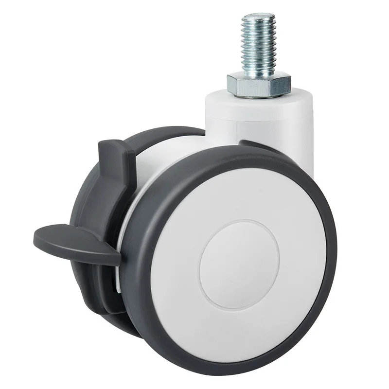 4 Inch Screw-in Type M12*25 Swivel Casters With Stopper For Medical ...