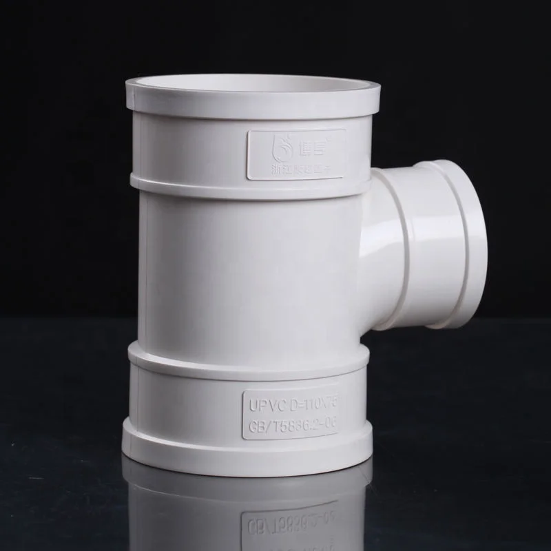 110*75mm Grey Color Sdr34/sn8 High Pressure Upvc Pipe Fitting Sweep Tee ...