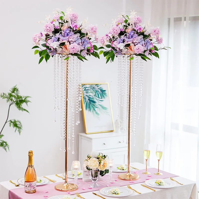 Road Lead Gold Metal Flower Table Stand Wedding Table Centerpiece ...