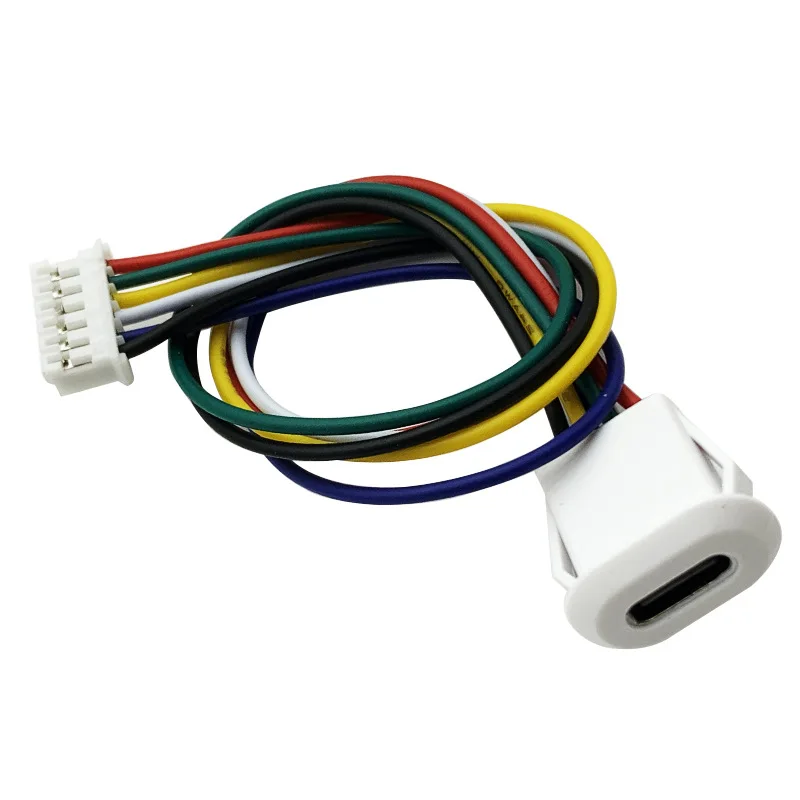 6pin USB Type C Connector Type-C With Card Buckle Female 3A High ...