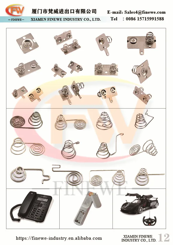 Custom Aa Battery Contact Spring Negative And Positive Battery Springs ...