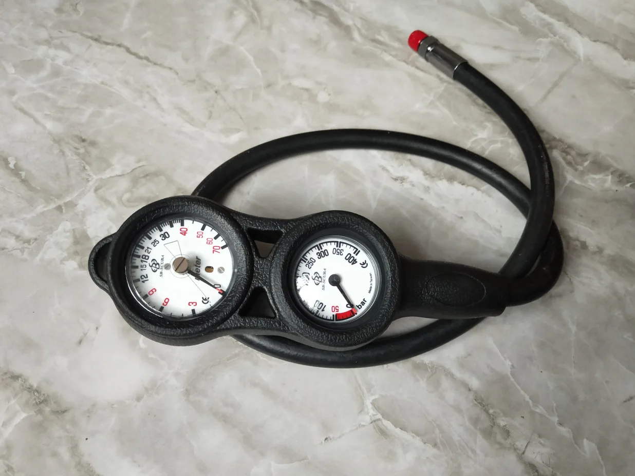 Diving Depth Gauge Instrument Double Gauge Residual Pressure Swim ...