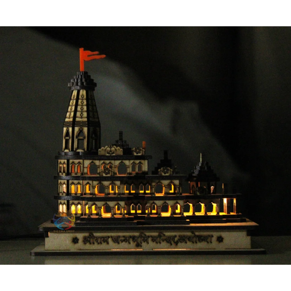 MDF Ram Mandir - Ayodhya 3D Model Temple for Decorative Purposes