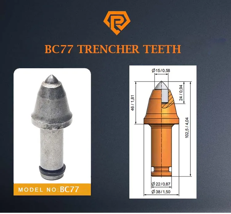 High Quality Tungsten Carbide Trenching Teeth BC77 Tooth Trencher