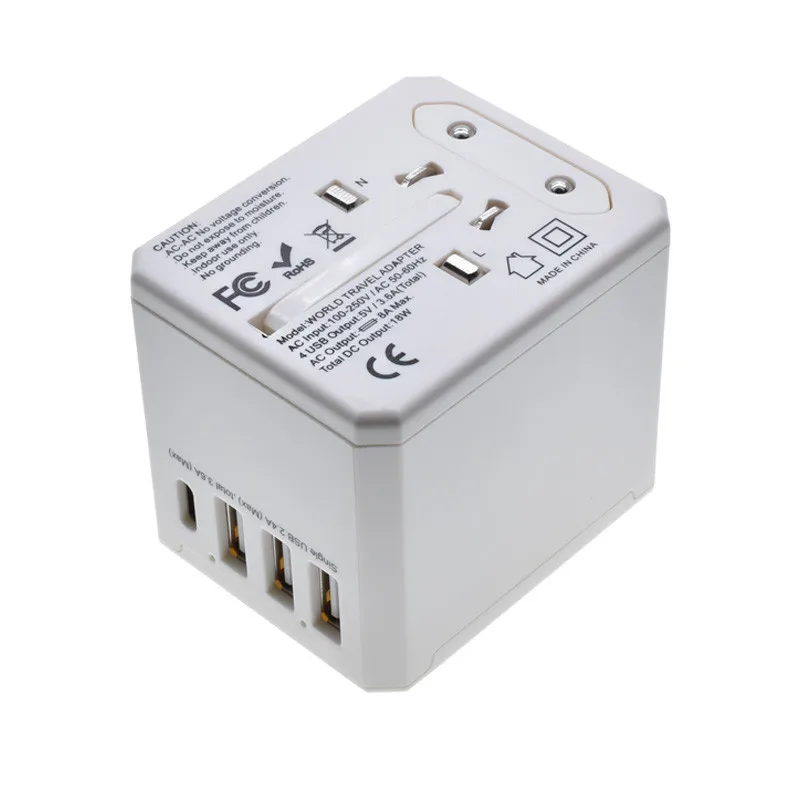 Universal Plug Adapter With 3* Usb A Ports And 1* Usb Type C Port ...