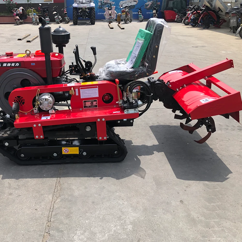 HIGHTOP 25HP Crawler Tractor with Rotary Tiller for Farms