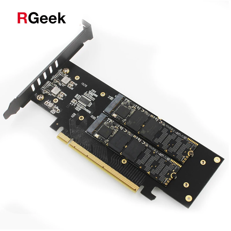 Rgeek M2 Pcie Adapter 4 Port M2 Nvme M Key Ssd To Pcie X16 Converter ...