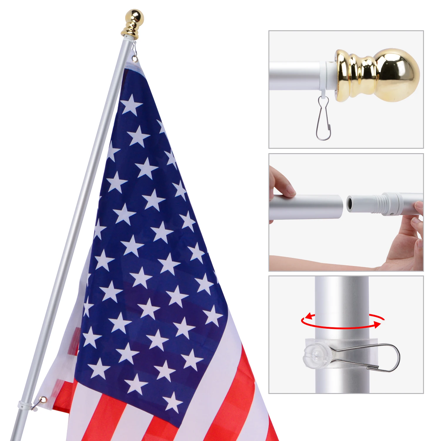 Aluminum Wall Mounted Flag Pole With Competitive - Buy Flag Pole,Wall ...