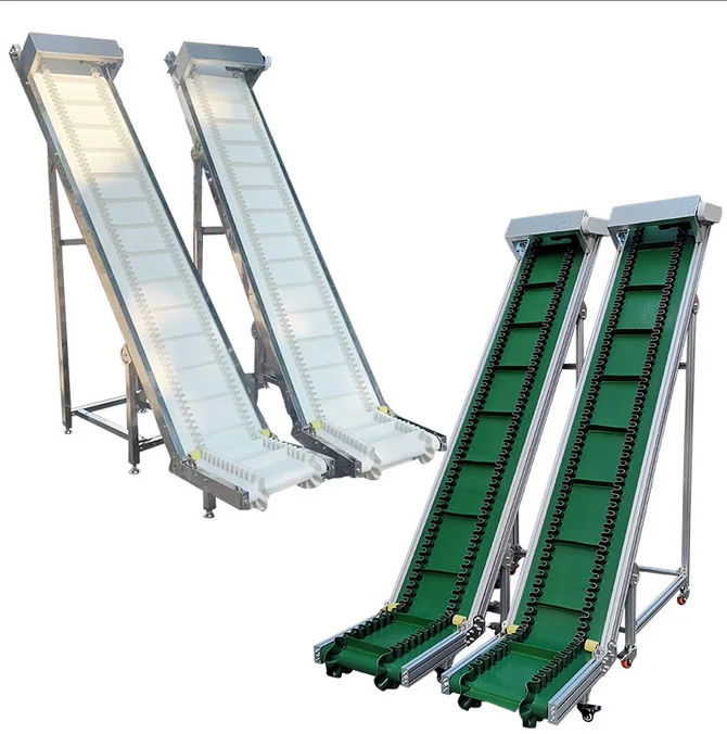 Small Portable Inclined Belt Conveyor Take off Sidewall Cleated Belt ...