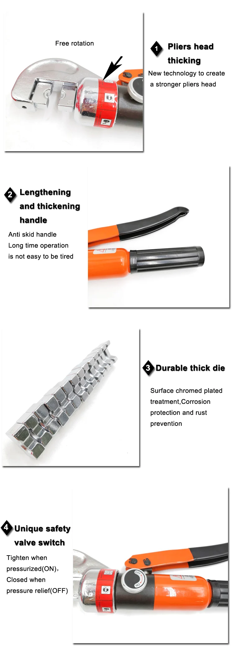 Double Speed Crimp Tool - HP-70C Hydraulic Crimping Plier