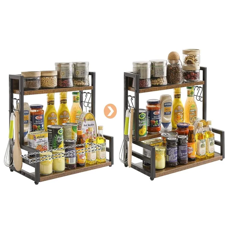 4-tier Spice Rack With Stepped Design,Standing Kitchen Organizer Rack ...