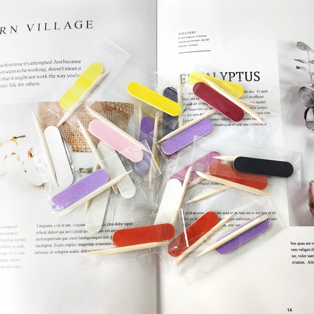 Wholesale Custom Logo Mini Nail File Set Double Side Straight Emery ...