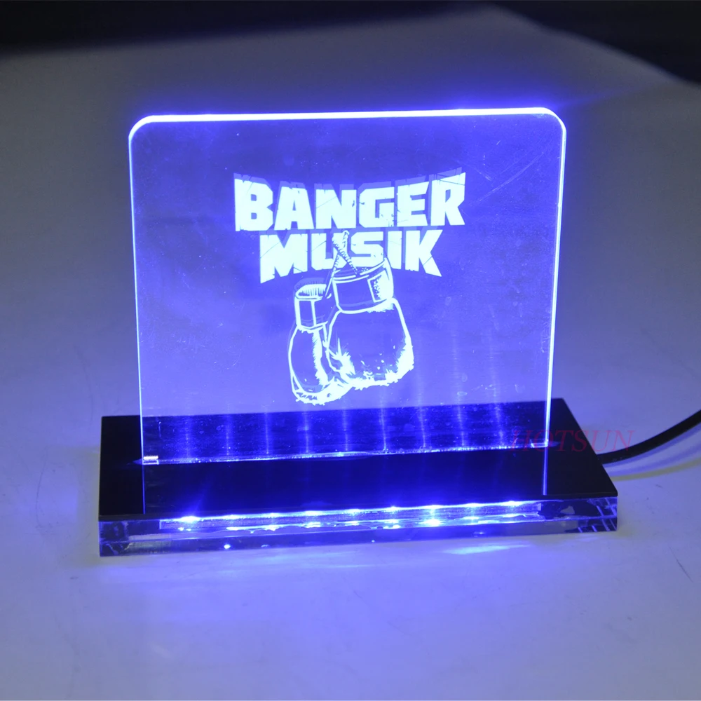Custom Engraving Perspex Logo Sign Blue Led Light Acrylic Led Sign ...
