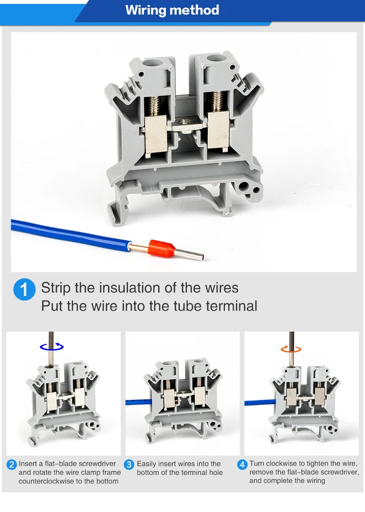JUK6N Din-Rail Terminal Block - Reliable Wire Connecting