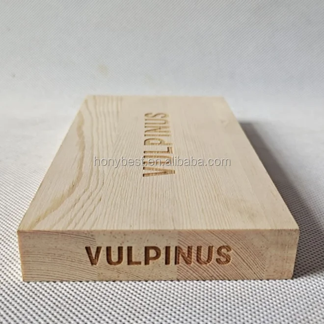Customized Printing Black Logo Pine Wood Block Display Stand Wholesale