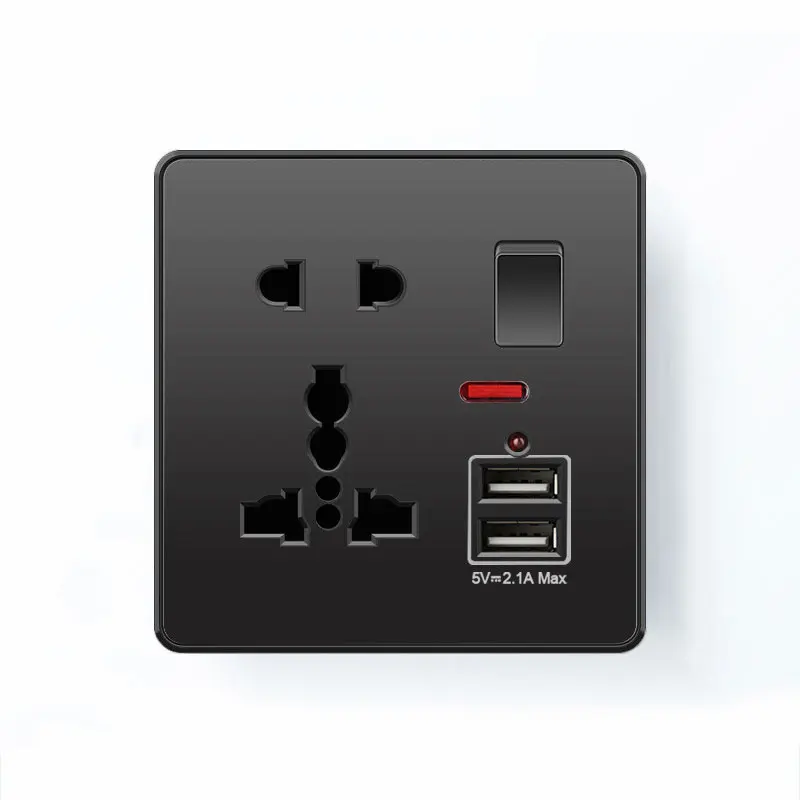Black Uk 13a Light Button Switch,Universal Usb C 18w Smart Fast ...