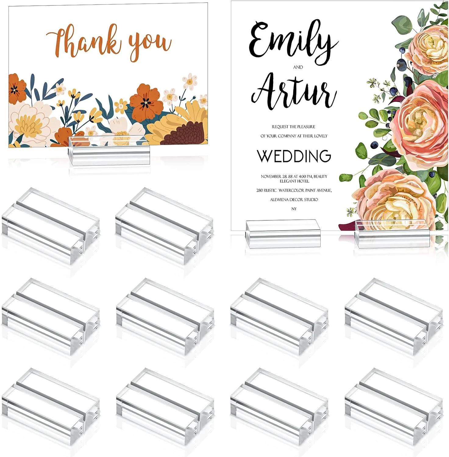 Clear Acrylic Wedding Sign Holders - Eco-Friendly & Stylish