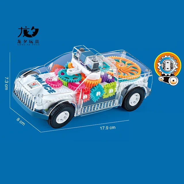 LONGXI Police YJ Car Toy - 3D Light & Music Electric Vehicle