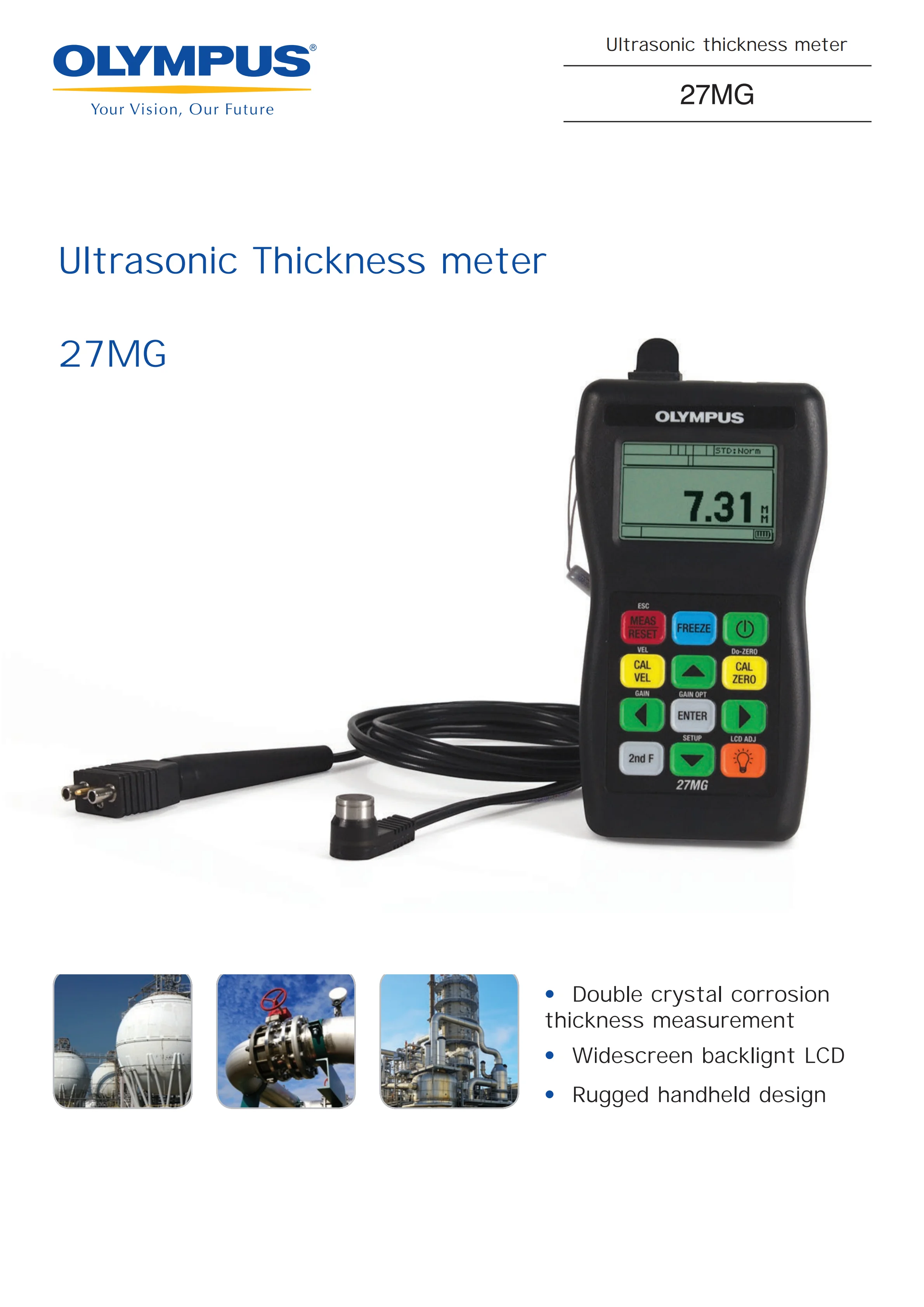 OLYMPUS Ultrasonic Thickness Meter 27MG NDT Thickness Gauge Products From Jingjiang Acepom olympus-ultrasonic-thickness-meter-27mg-ndt-thickness-gauge-products-from-jingjiang-acepom