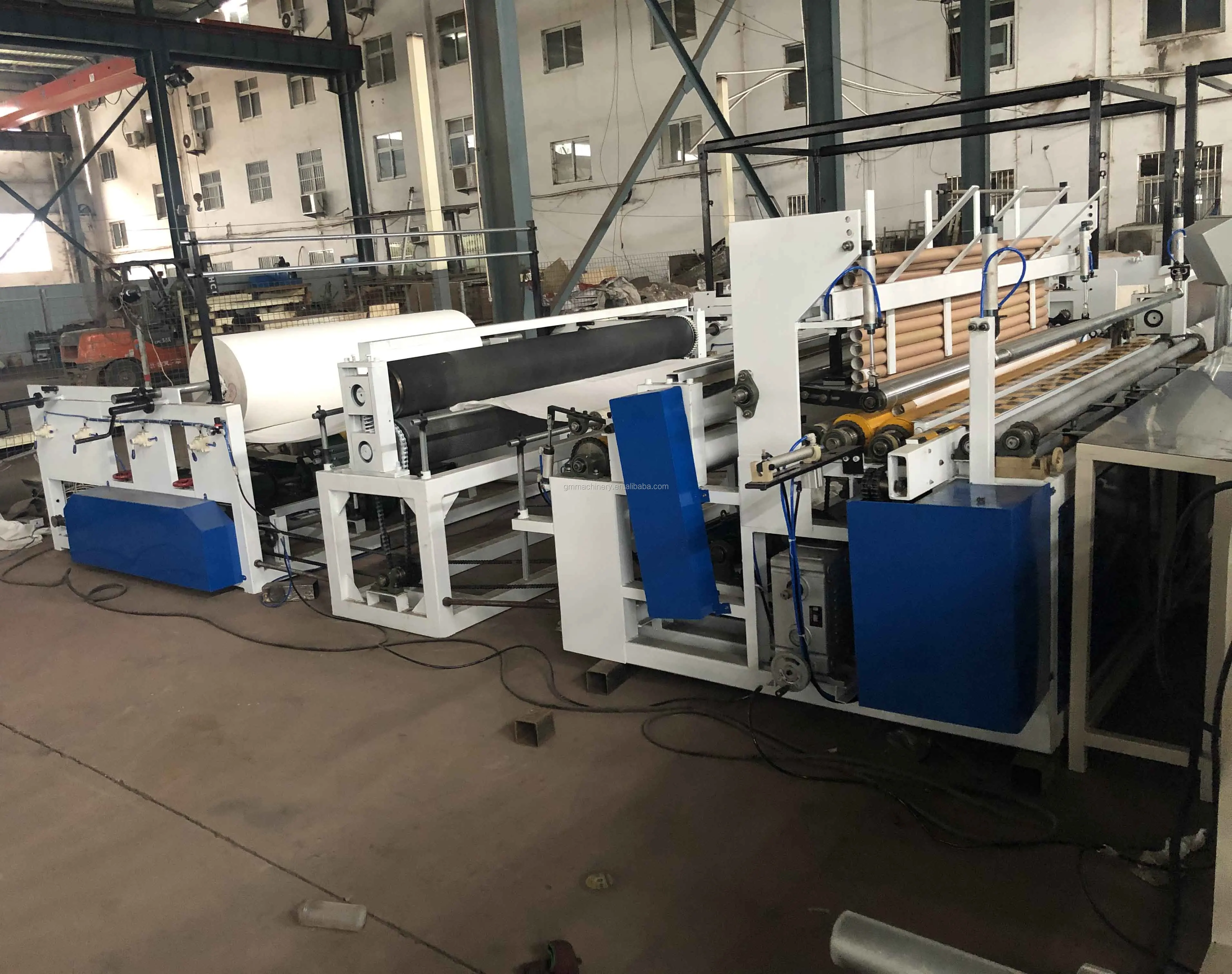 Large Size Toilet Paper Rewinding And Slitting Machine Semi-automatic ...