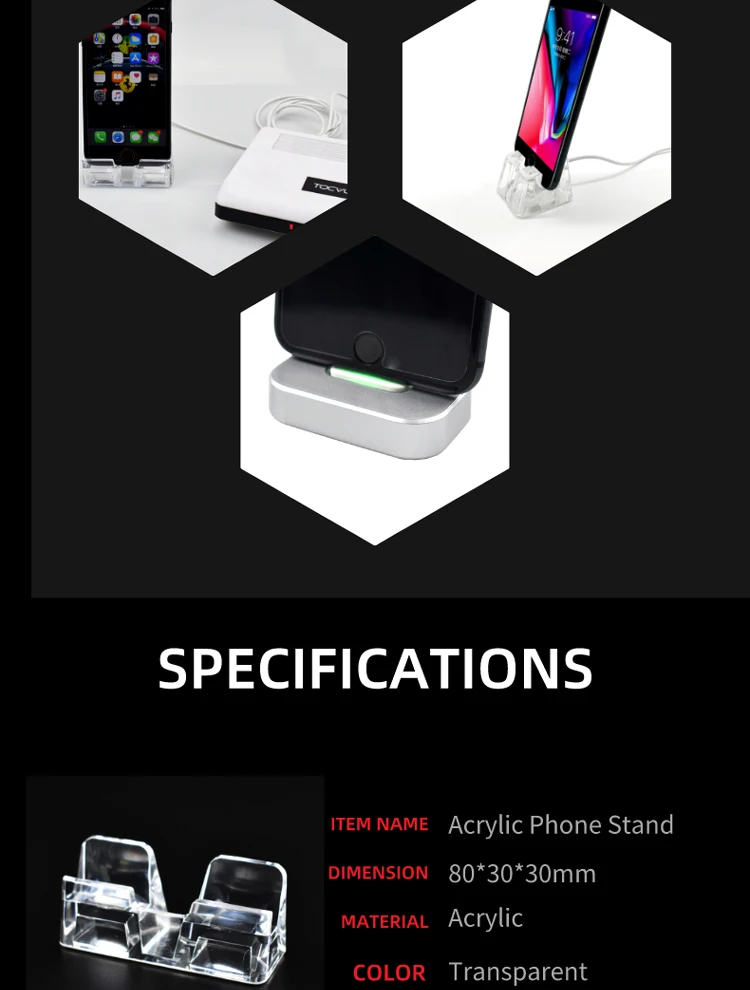 Tocvue Classic Mobile Phone Vertical Acrylic Security Display Stand ...