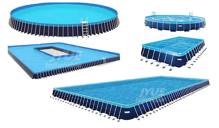 Metal Frame Square Blue Inflatable Swimming Pool Plastic Frame Pool ...