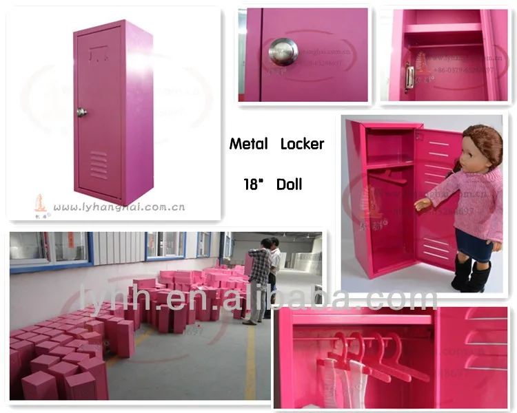 18" American Girl Locker Furniture Doodle Kids Metal Doll School Locker ...