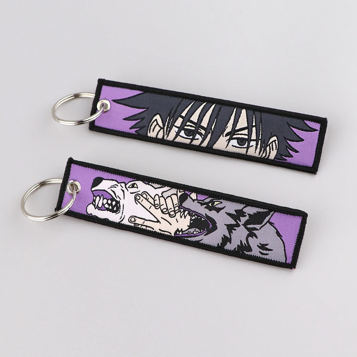 Jujutsu Battle Anime Cartoon Gojo UV Printed Weaving Mark Keychain ...