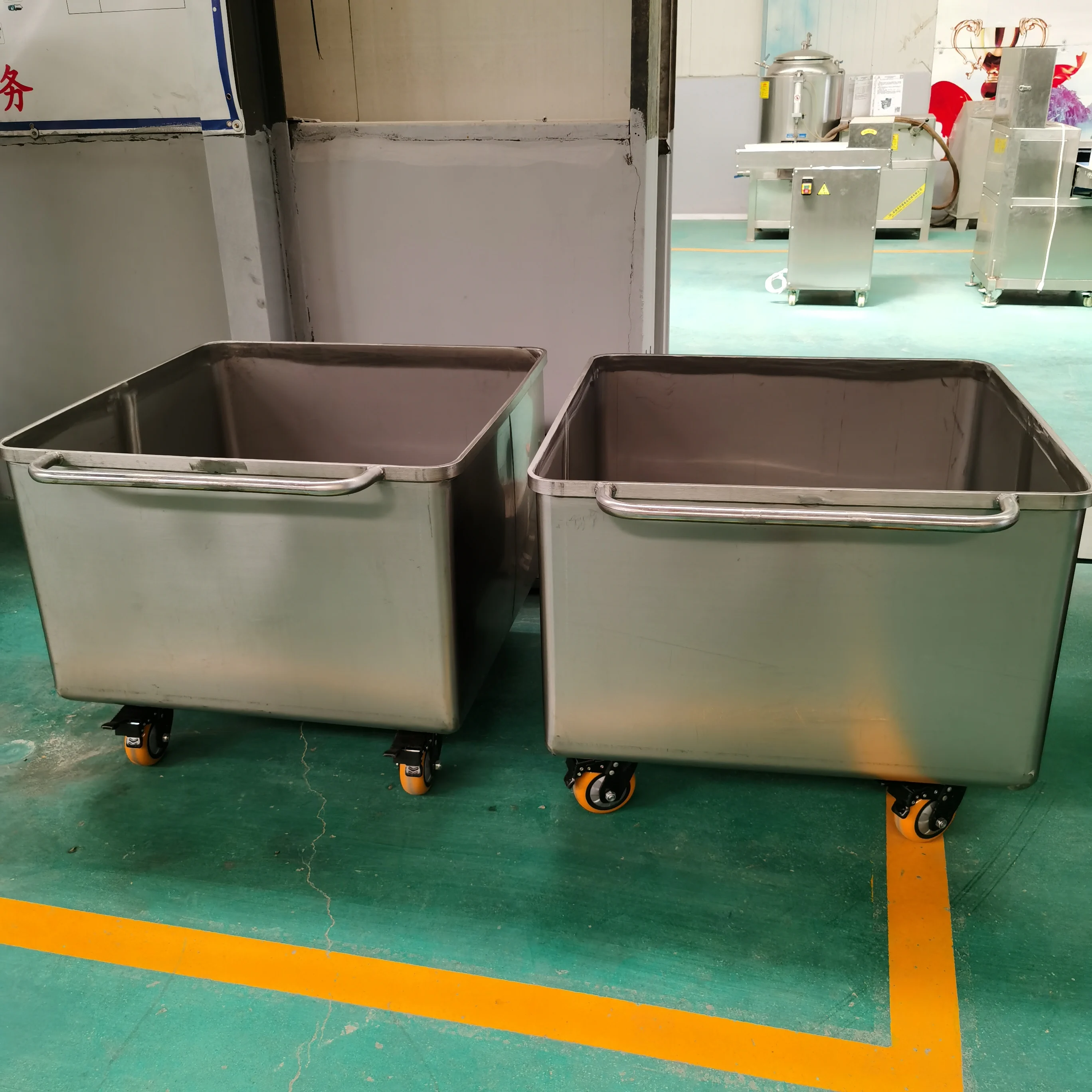 200l Meat Bins Meat Trolley Bin Food Meat Bucket Trolley Cart